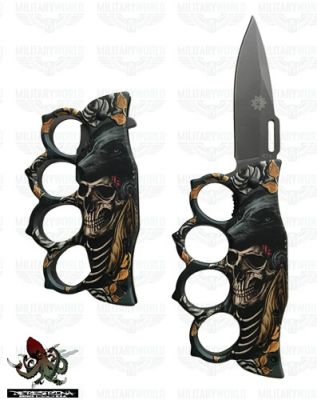 Knuckles with retractable knife Derespina X71 in gothic style in ...